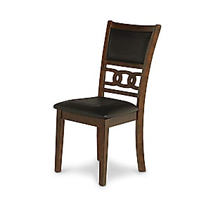 New Classic Furniture Gia 5-Piece Round Dining Set with 1 Dining Table and 4 Chairs, 47-Inch, Brown