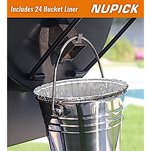 NUPICK 24 Pack Grease Bucket Liner Compatible for Pit Boss Grills 67292 Foil, Oklahoma Joe's 9518545P06, Z Grill Bucket, Recteq Large Bucket, etc. 6.3” x 6.0”, Disposable Aluminum