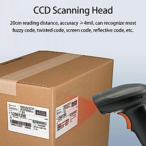 Barcode Scanner, Bluetooth Barcode Scanner Qr Code Scanner with USB Interface Design for Supermarket Cash Register Mobile Payment Warehouse Inventory (USB&2.4G Connect)