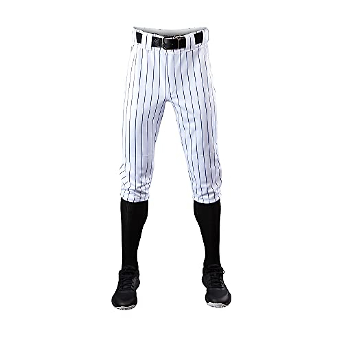 EvoShield Boys Pinstripe Open Bottom Pants, White/Navy, Medium US
