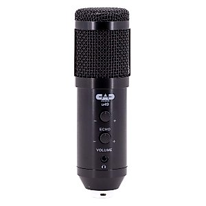 CAD Audio U49 USB Large Format Side Address Studio Microphone with Headphone Monitor and Echo,Black