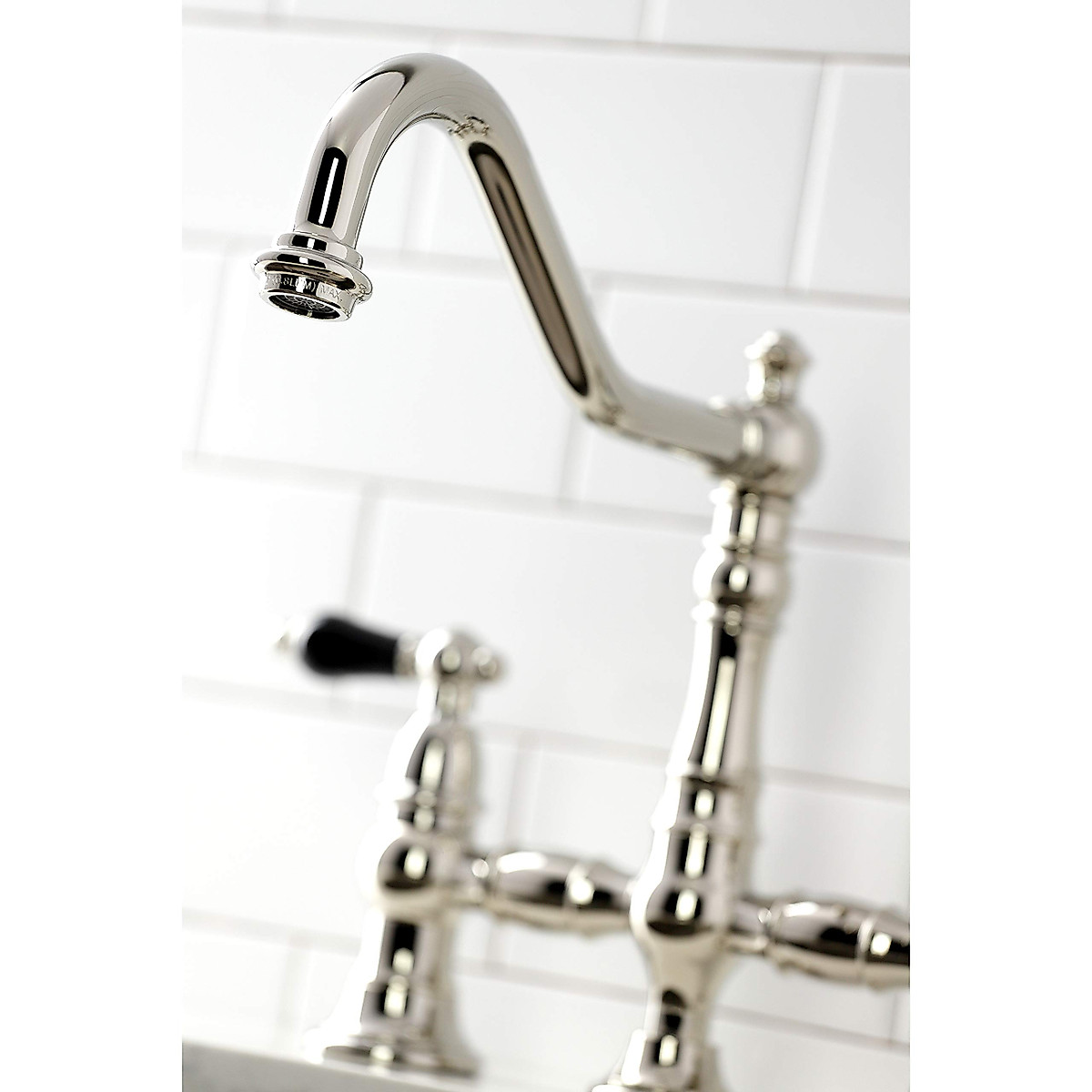 Kingston Brass KS3276PKLBS Duchess Bridge Kitchen Faucet, Polished Nickel