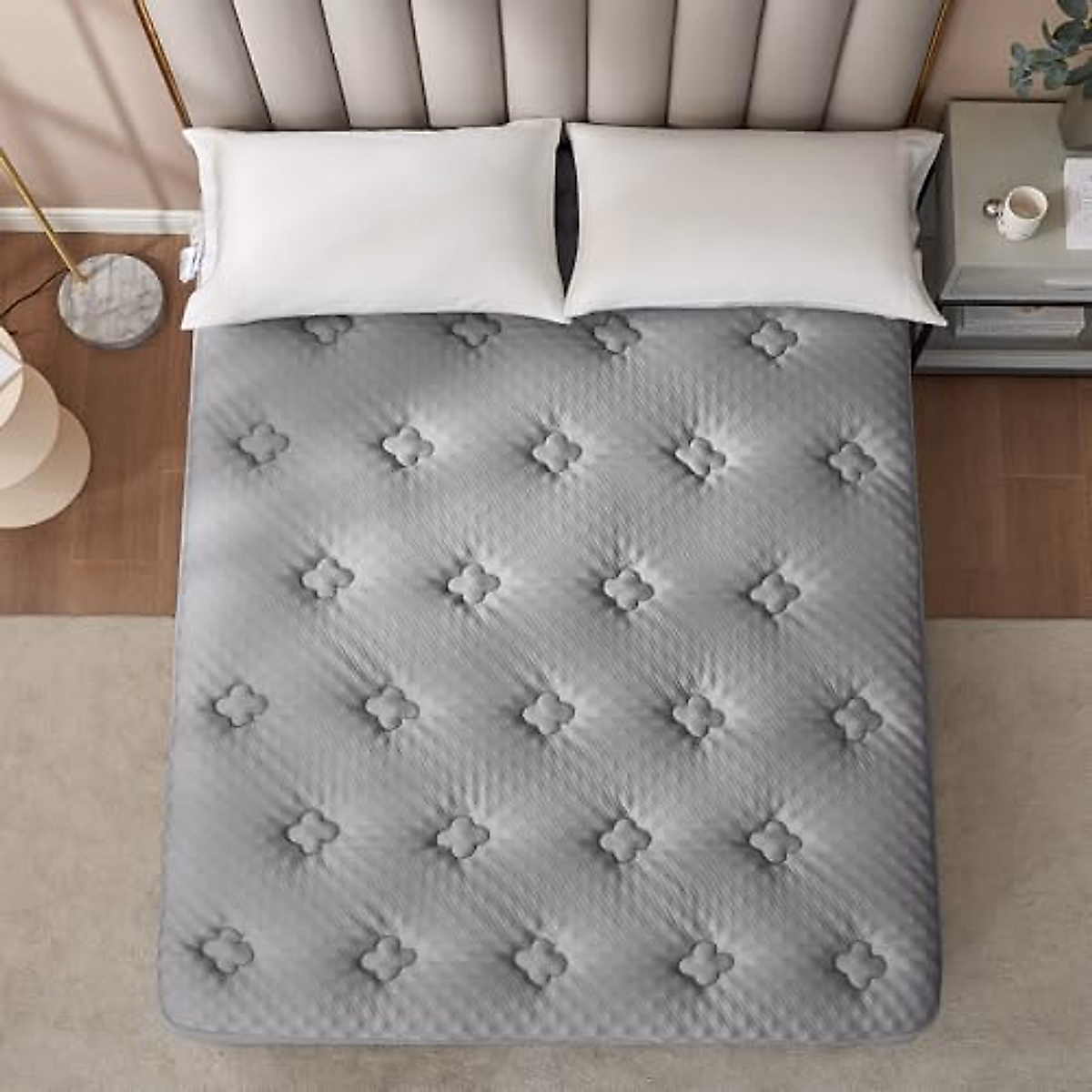 Hansleep Memory Foam Mattress Pad Twin XL, Pillow Top Mattress Topper Twin XL for College Dorm Room Essentials, Breathable Mattresses Cover for Back Pain Relief, 39" x 80", Light Grey