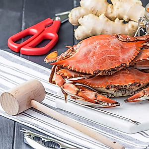 Fox Run Wooden Crab Mallet, 8 x 2.25 x 1.25 inches, Brown