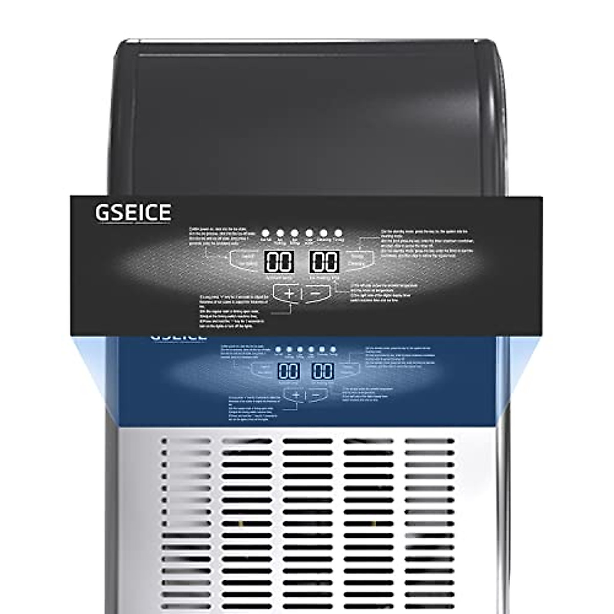 GSEICE Commercial Ice Maker Machine, 200lbs/24H Ice Machine with 80lbs Storage Ice Bin, Stainless Steel Big Storge Ice Maker Ideal for Home Coffee Shop Bars and Restaurant