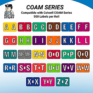 Doctor Stuff - File Folder Labels, Alphabet Letter O, Colwell Jewel Tone - COAM Series Compatible Alpha Stickers, Ruby, 1" x 1-1/2", 500/Roll