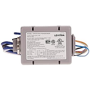 Leviton OPP20-D2 20-Amp Super Duty Power Pack for Occupancy Sensors, Basic with Auto-On, Manual-On and Local Switch Inputs, Gray