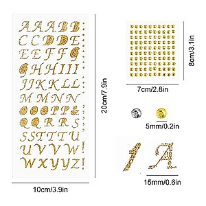 28 Pieces Graduation Cap Decorations Kit, Letter Stickers, 6 Letter Stickers 6 Digital Stickers 16 Rhinestone Stickers Suitable for Graduation Cap DIY Greeting Cards Gift Box Decoration
