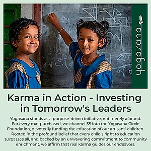 Yogasana Organic Cotton Yoga Mat Non Slip - Hand-Woven Foldable Yoga Rug Provides Excellent Comfort, Traction & Support-Travel Extra Thick Yoga Mats for Indoor & Outdoor Use - 24 x 72 Inches, Ether