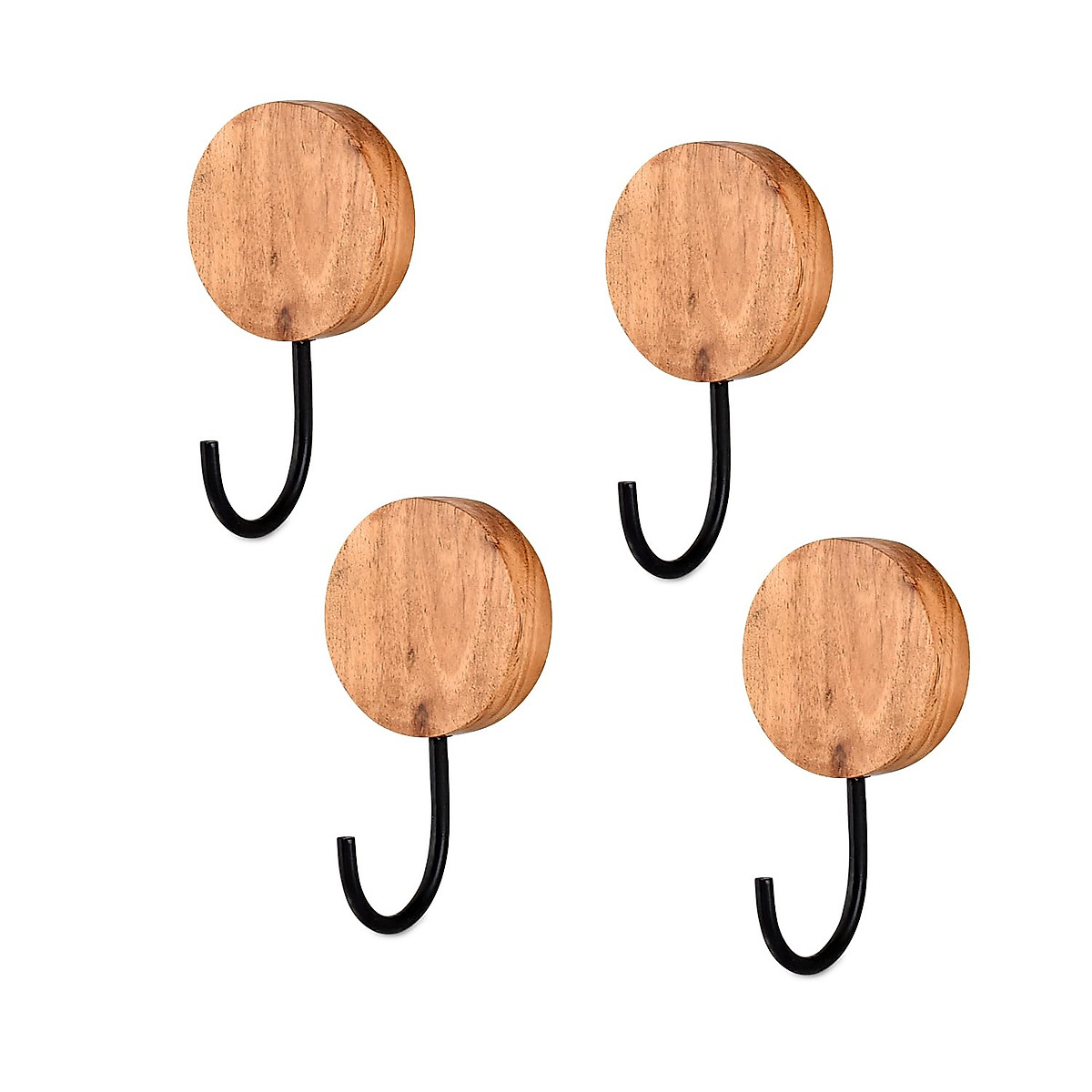 BHAVATU Robe and Towel Hooks Set of 4 Decorative Wall Hook Boho Key Holder Wall Hooks Coat Hooks Towel Hooks for Bathrooms (2.5" x 2" x 4.5") (Set of 4)