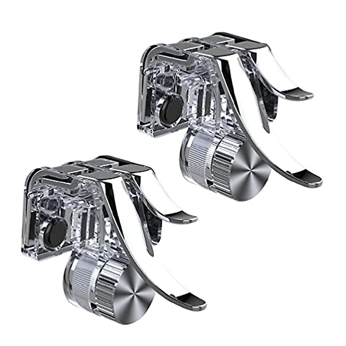Kingjinglo 1 Pairs Metal Transparent Mobile Trigger Mobile Game Controller Sensitive Sho-ot and Aim Trigger Mobile Joysticks Phone Triggers