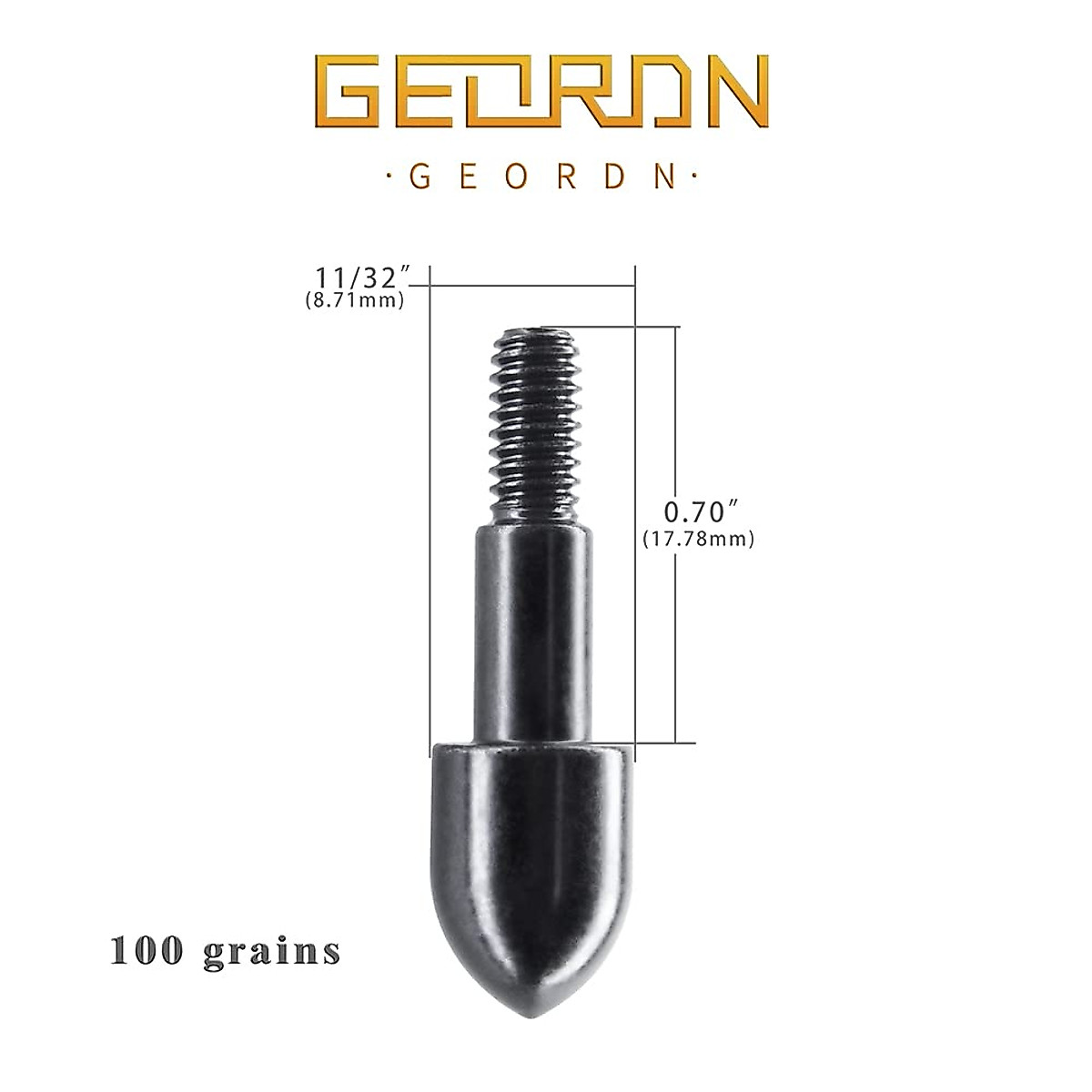 100 Grains Target Points Archery Field Points Arrow Tips Screw in Bullet and Combo Points for Crossbow Recurve Bow Compound Bow Hunting Shooting 100 PCS (11/32”-100 Grains Point-100 PK)