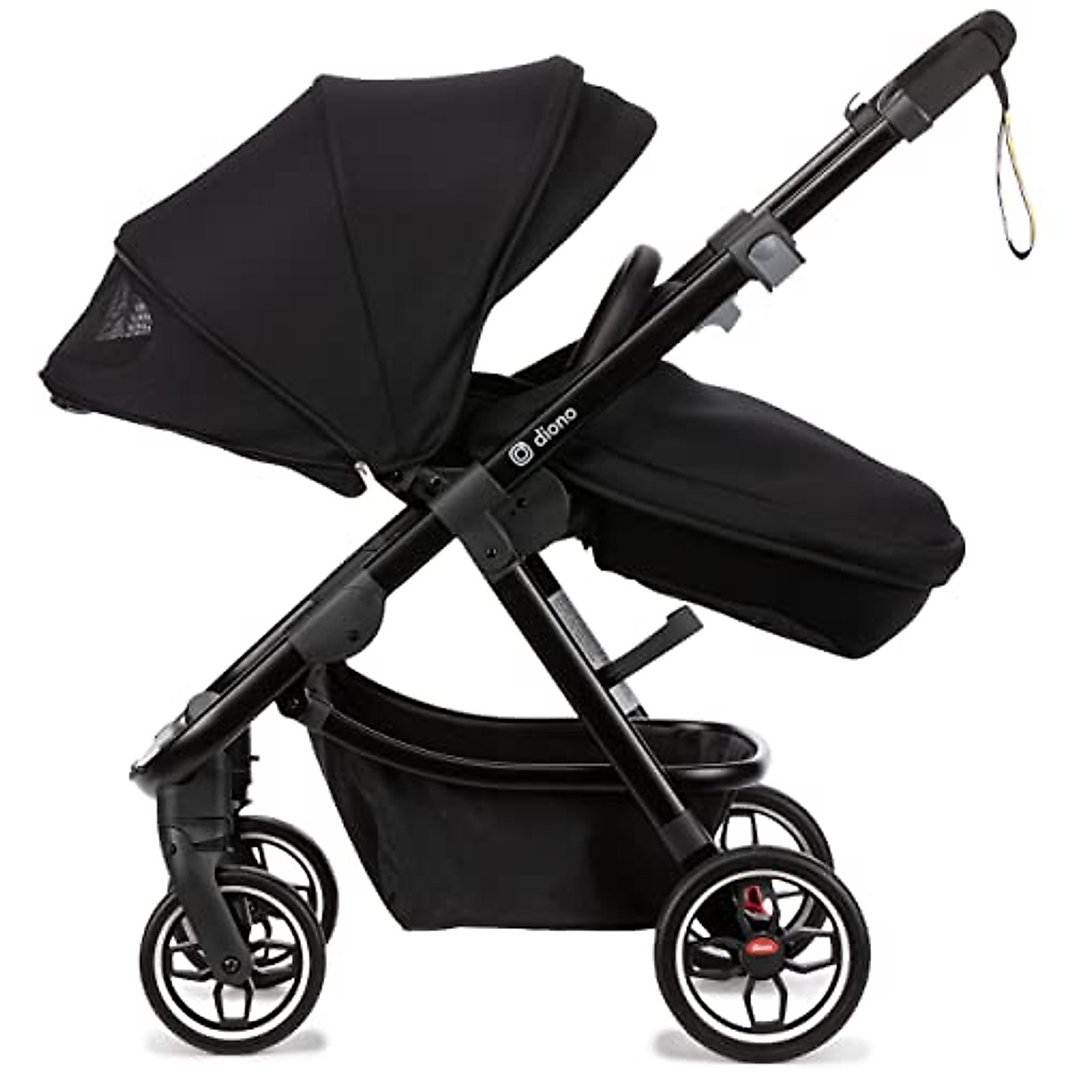 Diono Excurze Baby, Infant, Toddler Stroller, Perfect City Travel System Stroller and Car Seat Compatible, Adaptors Included Compact Fold, Narrow Ride, XL Storage Basket, Black Midnight