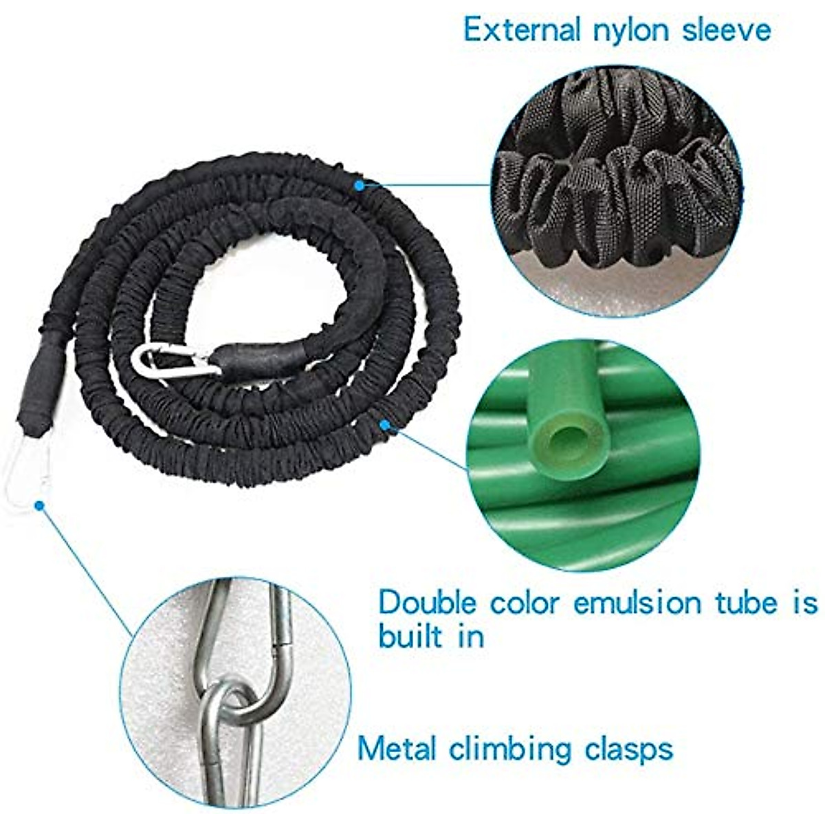 YNXing Dynamic Resistance Trainer Acceleration Speed Cord for Resistance Training to Improve Strength, Power, and Agility 5m/2m Elastic Cord Set (6.6FT Set)