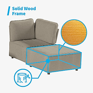 Mjkone Modular Sectional Sofa, Convertible 6 Seat Sofa L Shaped Couch U Shaped Sectional Sofa Queen Size Sleeper Sofa Bed Variable Sectional Couches for Living Room Department Small Space, Light Tan