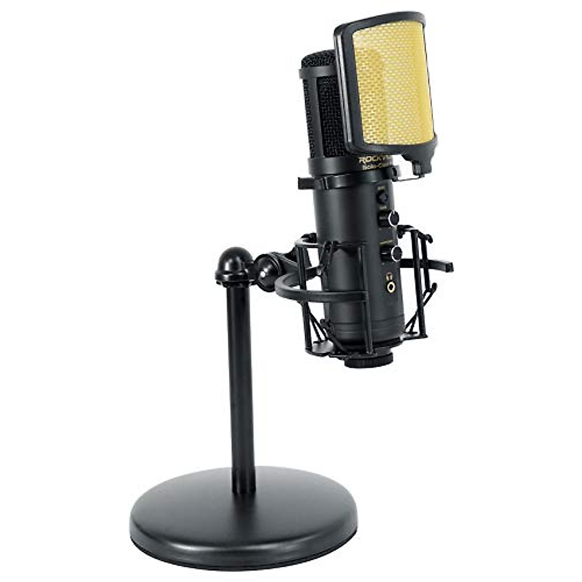 Rockville Solo-Cast Pro 24 bit 192Khz USB Computer Microphone PC Zoom Mic+Stand Bundle iSTAND 85 Dual Desktop Boom Arm Stand