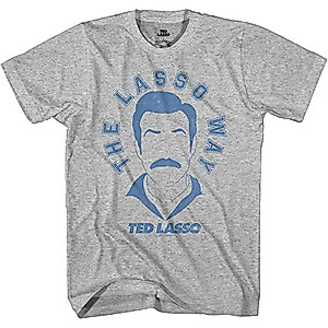 Ted Lasso The Lasso Way T-Shirt for Men Adult Graphic Tshirt Men's Tee Gift Merch Women Apparel Clothes Stuff Novelty Vintage Soccer Coach (Heather Grey, Large)