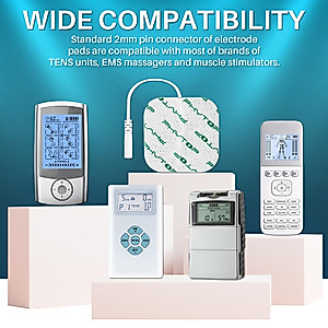 FITOP TENS Unit Pads 44 Pcs EMS TENS Electrodes Strong Adhesive Size 2X2