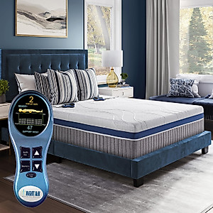 Queen 12-inch Night Air Smart Zone Bed, Adjustable 2-Chamber Design, Dual Zone Comfort Firmness Control, Liquid Gel, Latex Foam Pressure Relief, Cooling Ice Lux Removable Washable Cover, Mattress Only