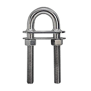 SeaLux Marine 3/8" Stock Fixed Welding Plate Bow Eye Stern Eye U-Bolt 4-1/2" Length with 3" Stud Length
