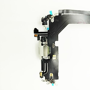 Charging Port Board Dock Connector Flex Cable Replacement Compatible with iPhone 14 Pro Max 6.7inch (White)