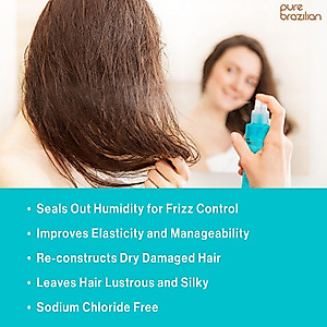 Pure Brazilian Leave-In Conditioner, Nourishing Hair Treatment Enriched with Keratin to Fortify & Strengthen, 6.78 Ounce (200 Milliliter)