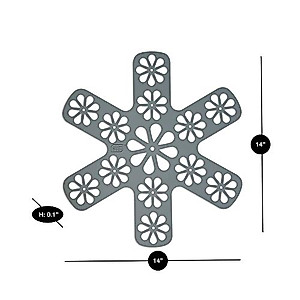 Smart Design Silicone Pan and Plate Protector Trivet - Set of 2 - for Bakeware, Cookware, Pots Stacking - Pads and Protects Against Scratches and Cracks - 13.75 x 13.75 Inch - Gray