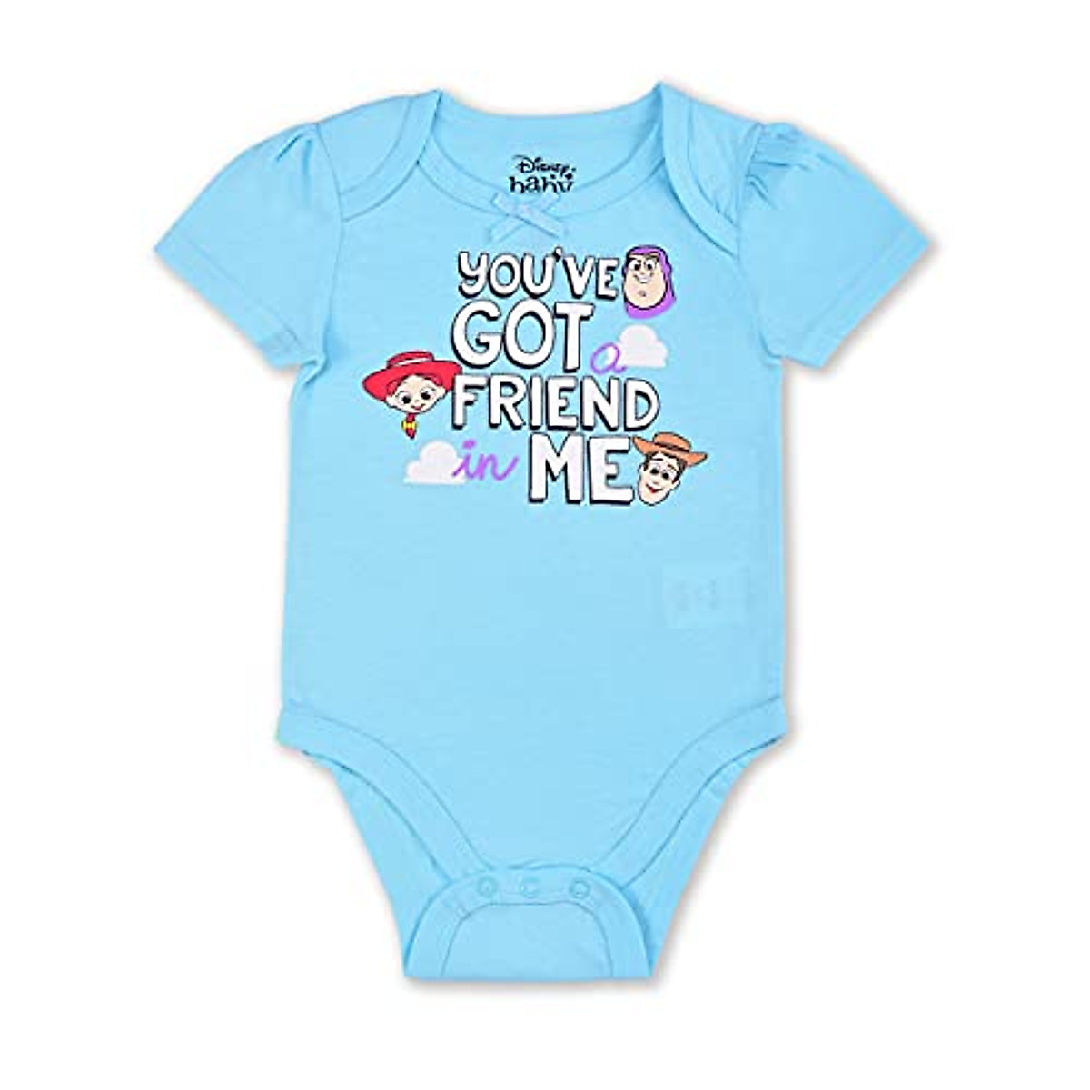 Disney Toy Story Girls’ 5 Pack Short Sleeve Bodysuit for Newborn and Infant – Pink/Blue/White/Grey