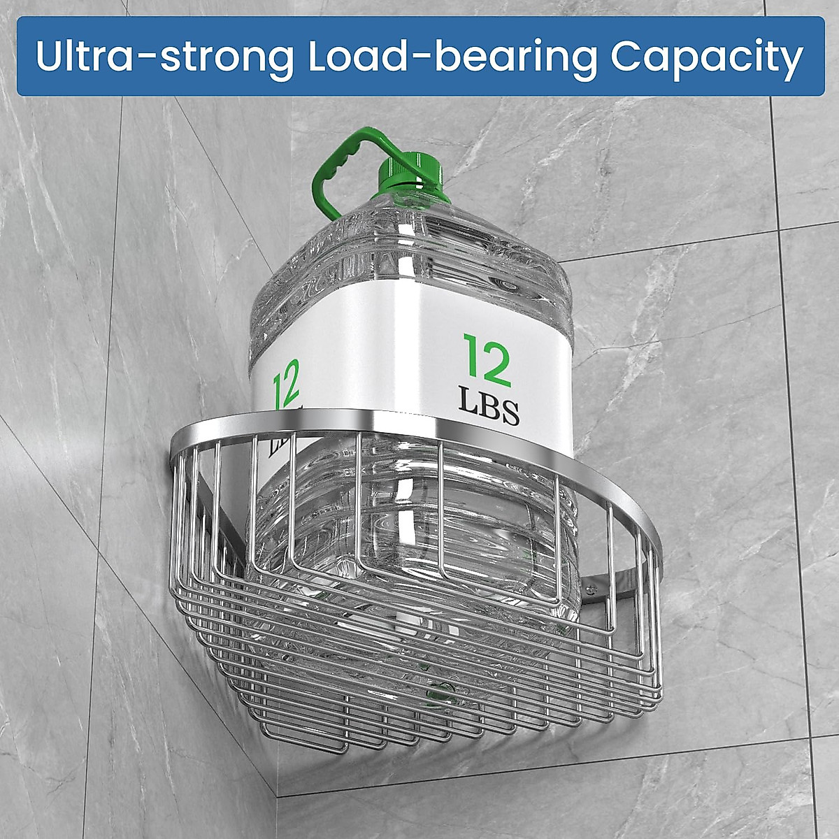 TENOVEL Shower Basket Brushed Stainless Shower Corner Shelf,Shower Caddy Stainless Steel Rustproof,Soap Caddy Shower Organizer Wall Mounted Basket(Includes Screws)