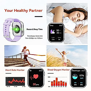Hwagol Smart Watch,Bluetooth Call Smartwatch for Men Women,Monitor Heart Rate/Sleep/Blood Oxygen/Pedometer,Multiple Exercise Modes,Compatible with iOS and Android, 1.85-inch Screen Fitness Trackers