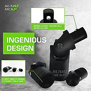 SUNHZMCKP Universal Joint Socket, 3-Piece，1/4-Inch, 3/8-Inch, 1/2-Inch Drive Set