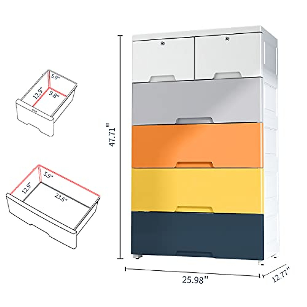 Plastic Dresser Storage 6 Drawers Dressers Storage Cabinet Tall Dresser for Clothes Plastic Drawer Dresser for Bedroom