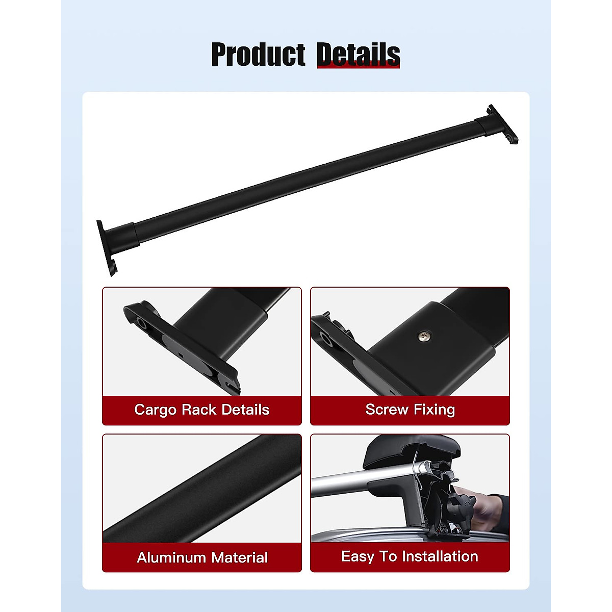 cciyu Roof Rack Cross Bar Fit for Ford Explorer Sport Utility 4-Door 2011 2012 2013 2014 2015 Aluminum 150lbs Car Top Luggage Cargo Carrier Bike Rack Rails, Black/2PCs