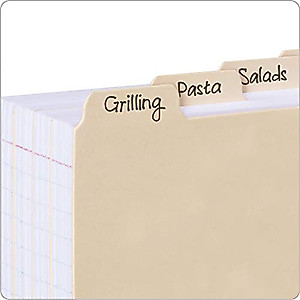Oxford Index Card Guides with Blank Tabs, 3 x 5 Inches, 1/5 Cut Tabs, Manila, 100 per Box (40352)
