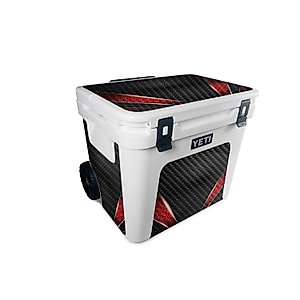 MightySkins Carbon Fiber Skin Compatible with Yeti Roadie 60 Wheeled Cooler - Hex Rays | Protective, Durable Textured Carbon Fiber Finish | Easy to Apply, Remove, and Change Styles | Made in The USA