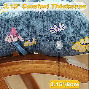 Gmsqj Custom Bench Cushion,Personalized Size Rocking Chair Cushion,Non Slip Tufted Bench Pads with Ties,Outdoor/Indoor Furniture Cushion for Garden Patio Swing Chair,Dining Chair (Grey)