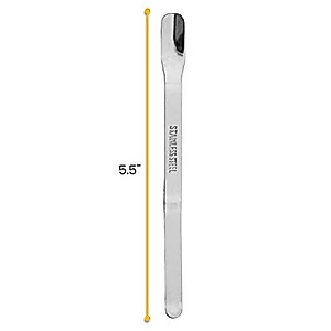 EISCO Spatula with Raised Center, 5.75" - Stainless Steel, Polished - Dual Ended, Flat End & Scoop End