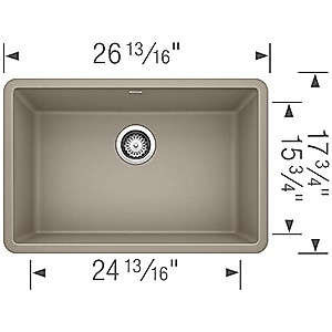 BLANCO, Truffle 522432 PRECIS SILGRANIT Single Bowl Undermount Kitchen Sink