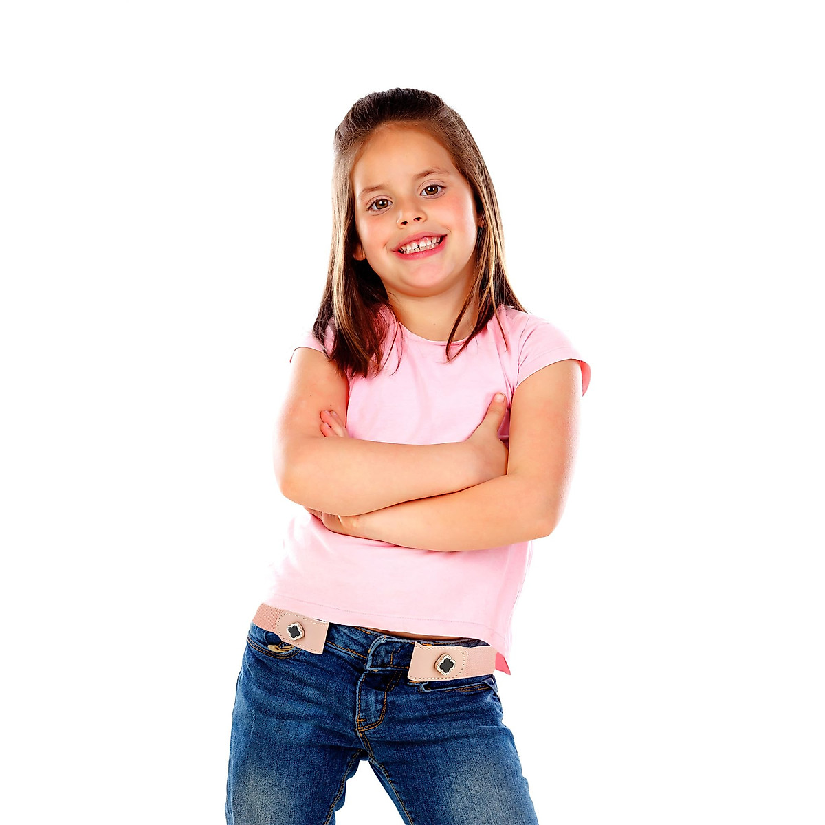 Kawuwa 4 Pieces Buckle Free Stretch Belt Comfortable Invisible Elastic Belt Adjustable Belt (Mac A Series)