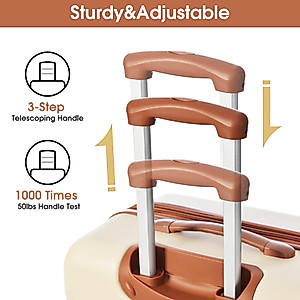 Merax Luggage sets of 3 Piece Carry on Luggage Airline Approved,Hard Case Luggage Expandable Checked Luggage Suitcase Set with Wheels(White)