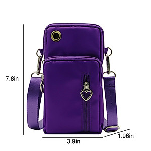 JUMISEE 3-Layers Crossbody Bag Cellphone Pouch Armband Wallet Nylon Smartphone Purse with Earphone Hole
