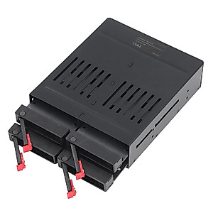 Tangxi 4 Bay HDD Cage 2.5in SATA Ⅰ, SATA Ⅱ, SATA Ⅲ, HDD,Hard Disk, SSD, 5.25in Drive Tray, Computer PC Case Internal 4 Bay 9.5mm 12.5mm Thick Bottom Hard Drives SSDs 6Gbps for Wins