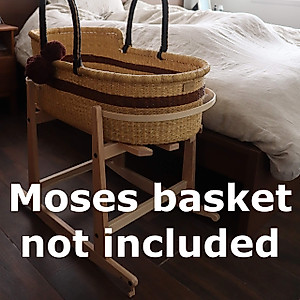 2 in 1 Natural Rocking Stand for Plum + Sparrow Baskets - with Brakes (Read All Product Details)