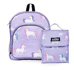 Wildkin 12 Inch Backpack Bundle with Insulated Lunch Bag (Unicorn)