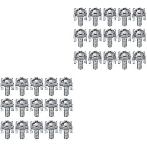 VILLCASE 200 Pcs Nut Cabinet Screws Computer Servers Rack Mount Screw Network Rack Screws Server Rack Screws Cable Management Rack Steel Square