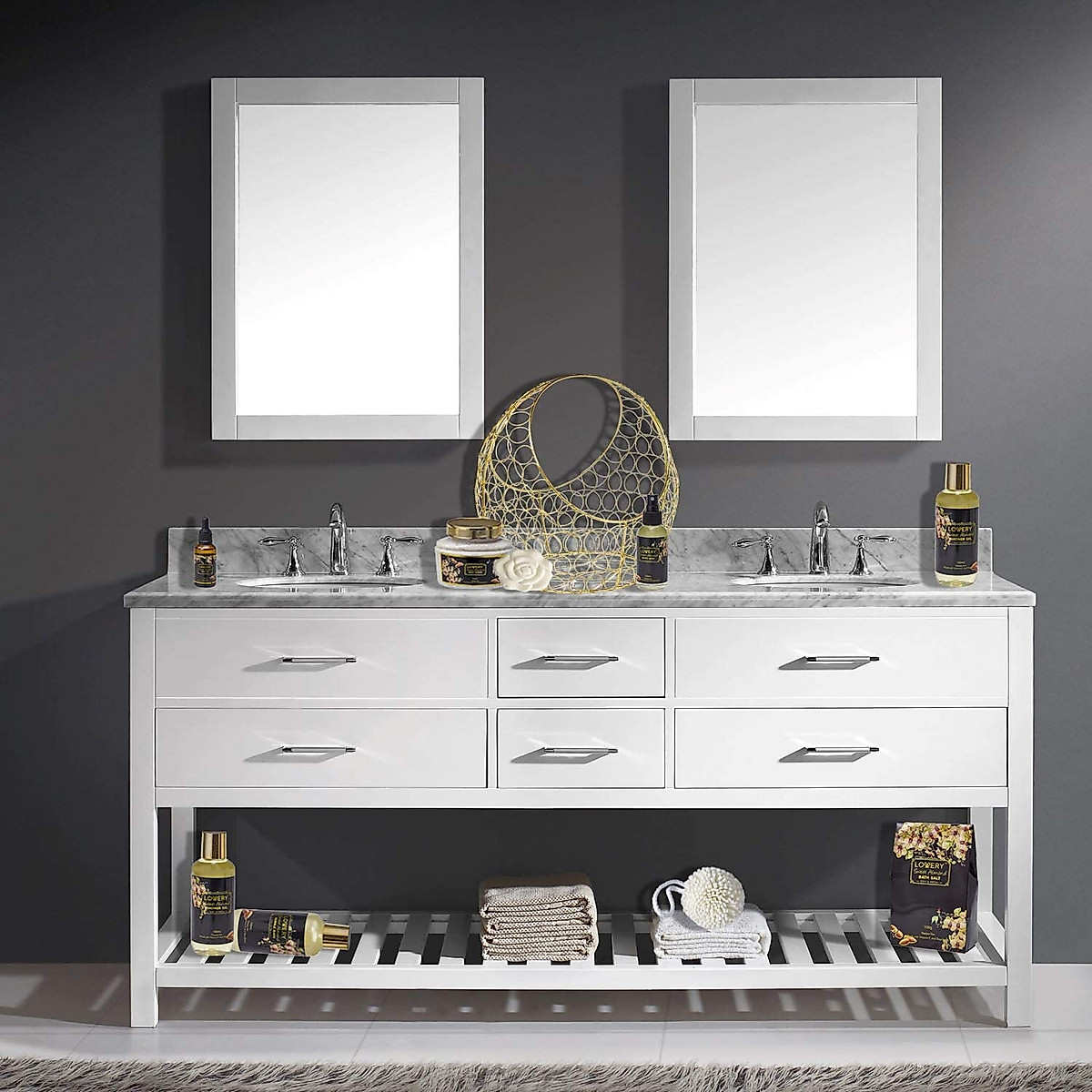 Valentines Gift Basket, Bath and Body Gift Basket For Women and Men – Sweet Almond Home Spa Set with Fragrant Body Lotions, Bath Bombs, Gold Candy Dish & Much More - 11 Piece Set, Care Package for Mom