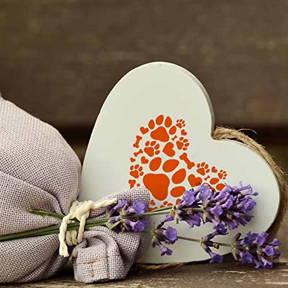 BOOLOOEN Silk Screen Stencils Self-adhesive Transfer Stencil Reusable Washable Mesh Stencil for Wood Fabric DIY Home Decor 8.5x11inch(love)