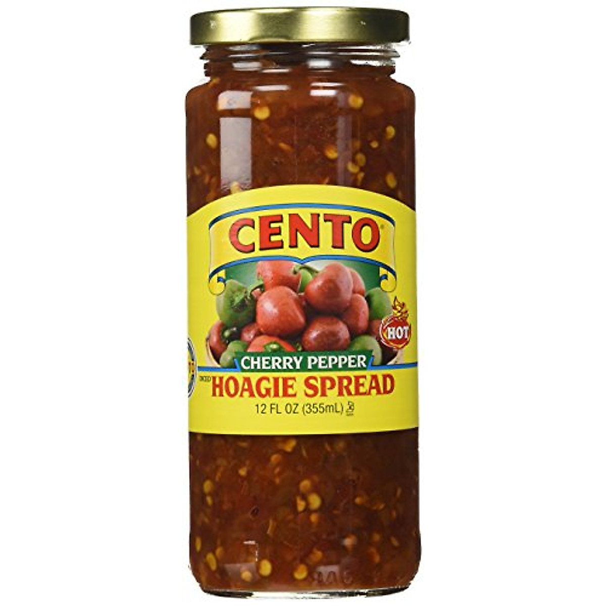 Cento Diced Hot Cherry Pepper (Hot) Hoagie Spread - 12 Fl Oz (Pack of 2)
