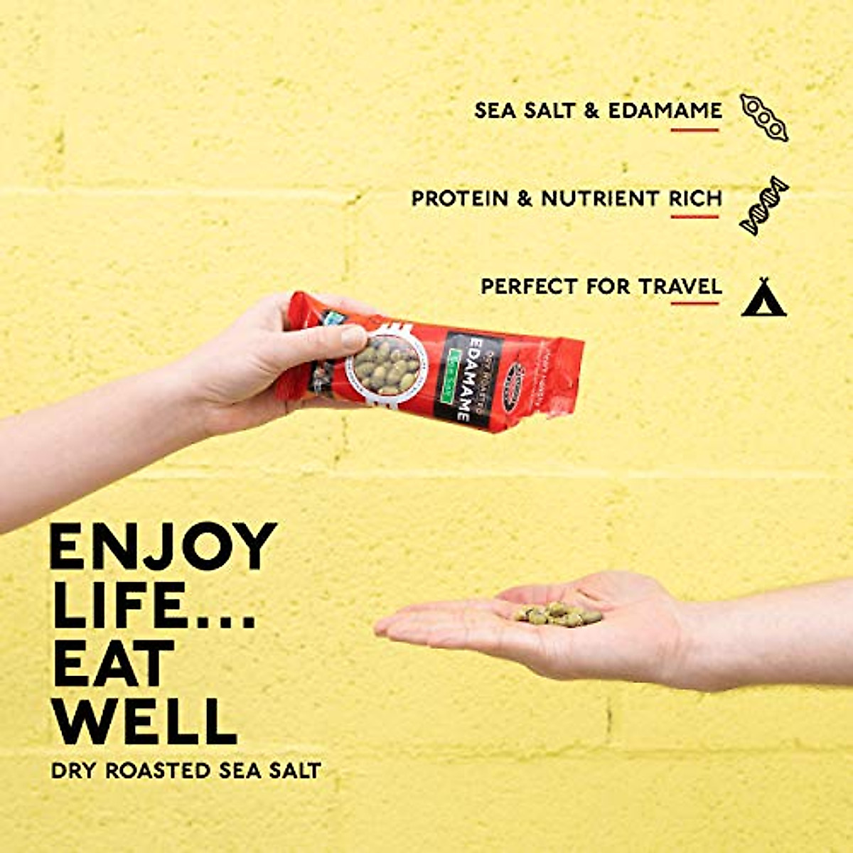 Seapoint Farms Dry Roasted Edamame, Sea Salt, Vegan, Gluten-Free, Kosher, and Non-GMO, Crunchy Snack for Healthy Snacking, 1.58 oz (Pack of 12)