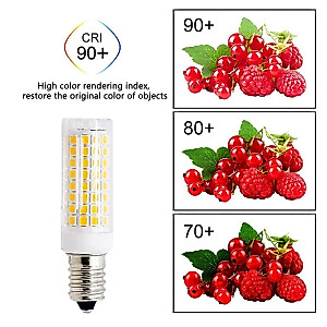 10W E12 Dimmable LED Candelabra Bulbs - 3000K Warm White Replacement 80W Equivalent Incandescent Bulbs, E12 Ceramic Corn Light Bulbs for Home Lighting, Ceiling Fan, AC120V (6 Pack)